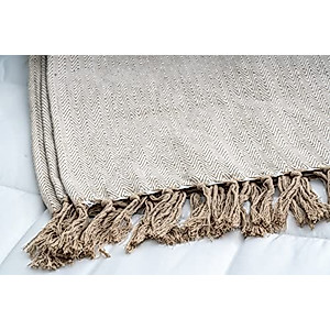 LITO LINEN AND TOWEL Premium Cotton Throw Blanket| Soft Warm Cozy Lightweight Decorative Woven Blanket with Fringes | Couch, Sofa, Bed, Travel | All Season Suitable for Women Men Kids| Brown| 50x60