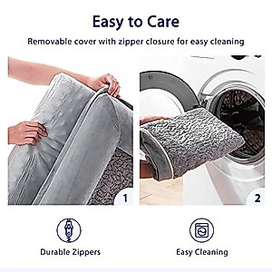 Figopage Orthopedic Dog Bed - Large/Extra Large Dogs Beds - Eggs Crate Foam Pet Dog Bed Mat Sofa with Waterproof Washable Cover, Couch Dog Beds for Medium, Large, Extra Large Pets