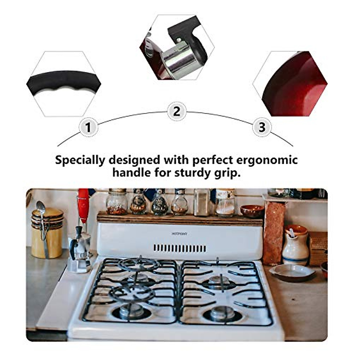 Boiling Stovetop Kettles Stainless Steel Stovetop Tea Pot Whistling Tea Kettle Metal Tea Kettles Whistling Teapots Loud Whistle Tea Pots Water Kettles Red Stainless Steel Tea Kettle ( Color : Red )