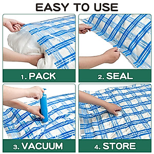 12 Jumbo Vacuum Storage Bags, Space Bags Vacuum Seal Bags for Clothes, Clothing, Comforters and Blankets