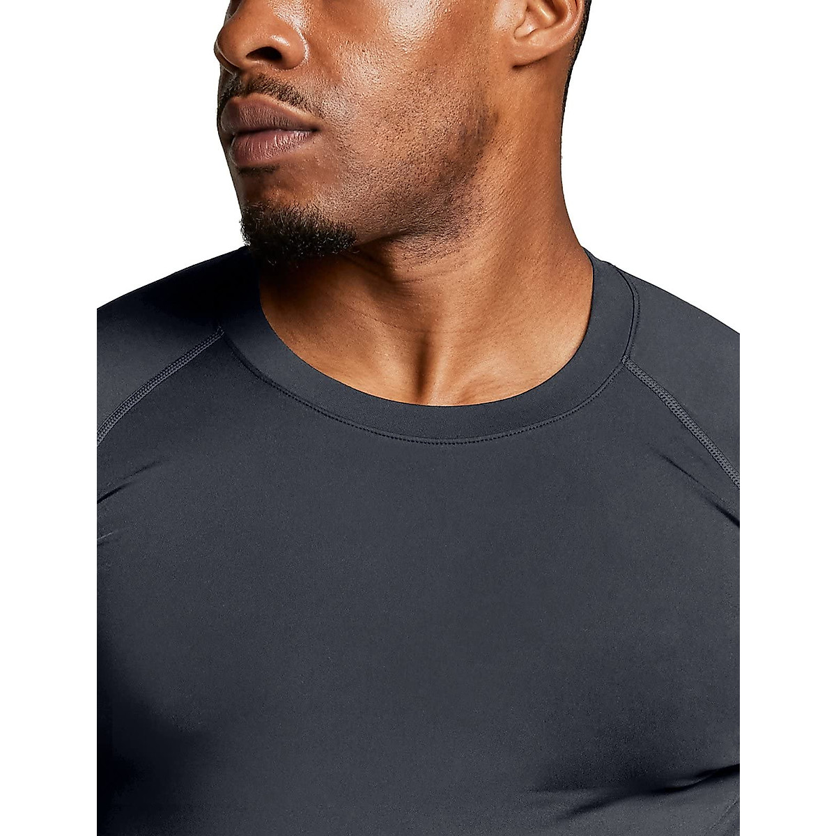 ATHLIO Men's Thermal Long Sleeve Compression Shirts, Winter Gear Sports Base Layer Top, Athletic Running T-Shirt, Active Top 3pack Black/Charcoal/Red, Medium