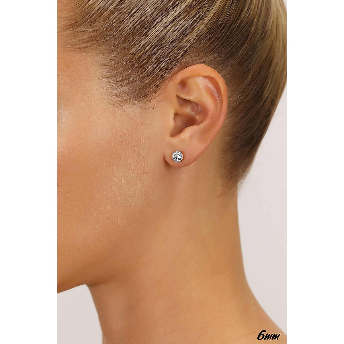 14k White Gold Diamond-cut Ball Stud Earrings (6mm)……