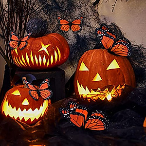 SAVITA 24pcs Monarch Butterfly Magnet, Artificial Lightweight Monarch Butterfly Beautiful 3D Monarch Butterfly Wall Decal for Wall Door Refrigerator for Party Birthday Celebration Favour