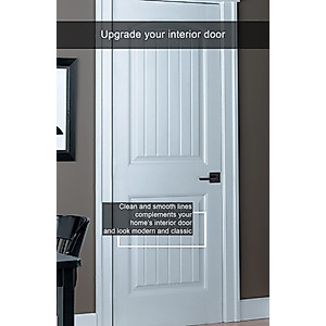 goldenwarm Black Interior Door Handles, Zinc Alloy Matte Black Privacy Door Handles Interior, Heavy Duty Black Door Levers for Bedroom, Contemporary Bathroom Doorhandles Bulk(6 Pack)