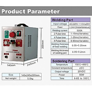 RCBDBSM Spot Welder - Battery Welding Machine 709A 3.2KW Battery Spot Welder & Soldering Station Portable Pulse Welding Machine for Battery Pack 18650 14500 Lithium Batteries