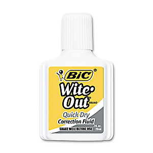 BIC Wite-Out Quick Dry Correction Fluid - 3 Pack (BICWOFQD324)