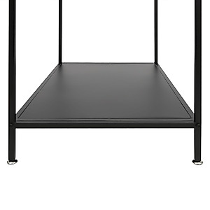 Mobile Double-Shelf Outdoor Grill Cart, Stainless Steel Dining Cart Table with Hooks and Handles, Portable Dining Table for Pizza Oven, Portable Grill Table with Storage Space