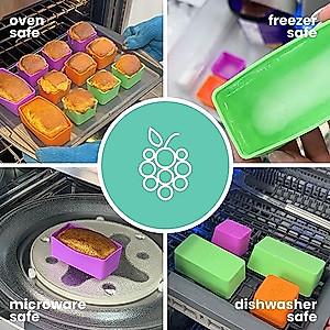 Rectangular Silicone Lunch Box Dividers 3pcs - Bento Box Divider 4"x2"x1.5" - Cupcake Baking Cups - Bento Box Accessories Meal Prep Containers