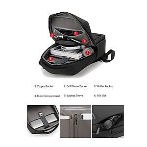 Slim Laptop Backpack Business Travel Durable Laptops Backpack with USB Charging Port College School Computer Bag for Women & Men Fits 15.6 Inch Laptop and Notebook Black