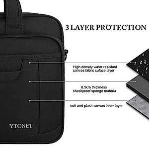 15.6 Inch Laptop Bag, Water Resisatant Briefcase Laptop Case for Men Women, Stylish Nylon Multi-Functional Computer Shoulder Bag for Business Travel School, Fit 15.6 15 Inch Laptop, Black