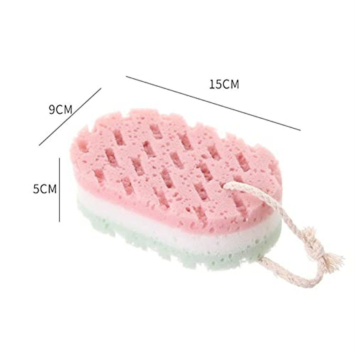 INGVY Dry Brushing Body Brush Body Massager Moisturizing Scrubber Bath Sponge Brush Dead Skin Remover Bath Cotton Bath Ball Shower Brush Bath Sponge (Size : Gray)