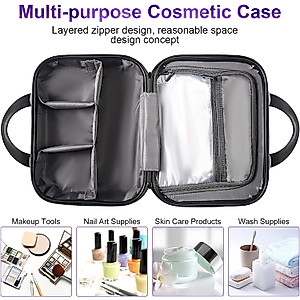 14inch Makeup Train Case PC ABS Cosmetic Case Hardshell Makeup Bag Organizer Valentines Day Gifts for Him Women Travel Outside Activity