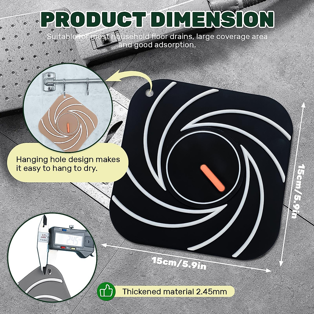 Sekonow 4pcs Shower Drain Hair Catcher Tub Stopper, Shower Drain Cover Hair Trap to Catch Hair Universal Bathtub Plug for Bathroom Kitchen Laundry