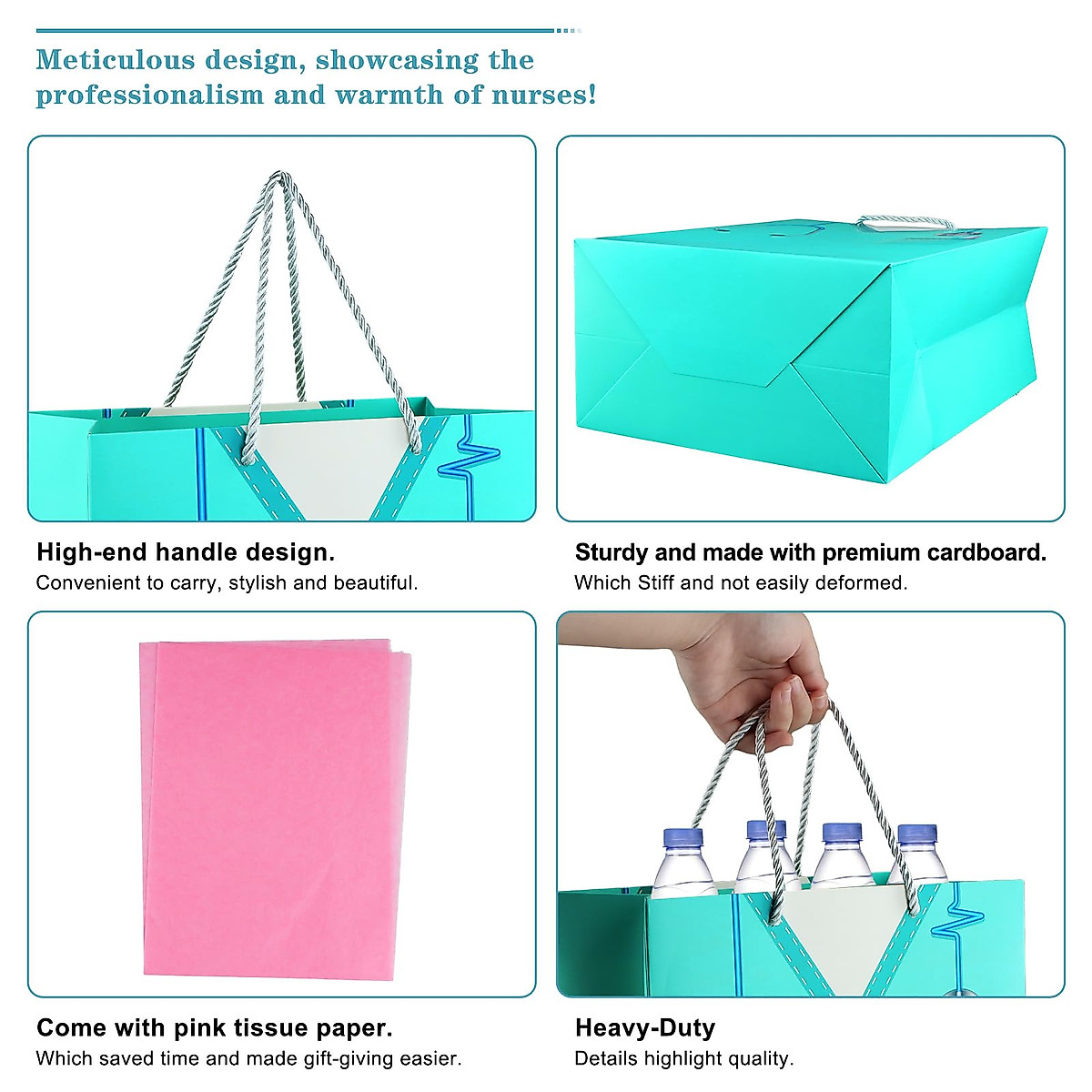WHATSIGN Nurse Graduation Gifts Bag,Nurse Doctor Graduation Gift Bag,13" Large Gift Bag with Tissue Paper and Card for Nurse Doctor Medical School Graduate,Occupational Therapist,Nurses Party Supplies