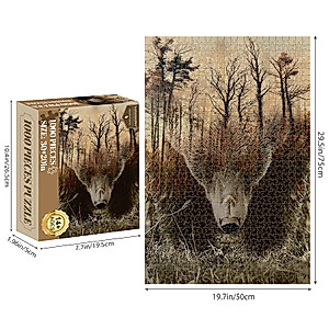 WOZUIBAN Adult Puzzle Classic Jigsaw Puzzle 1000 Pieces Wooden Puzzle DIY Forest Map Bear Modern Home Decor Unique Gift Intellectual Game 75x50cm
