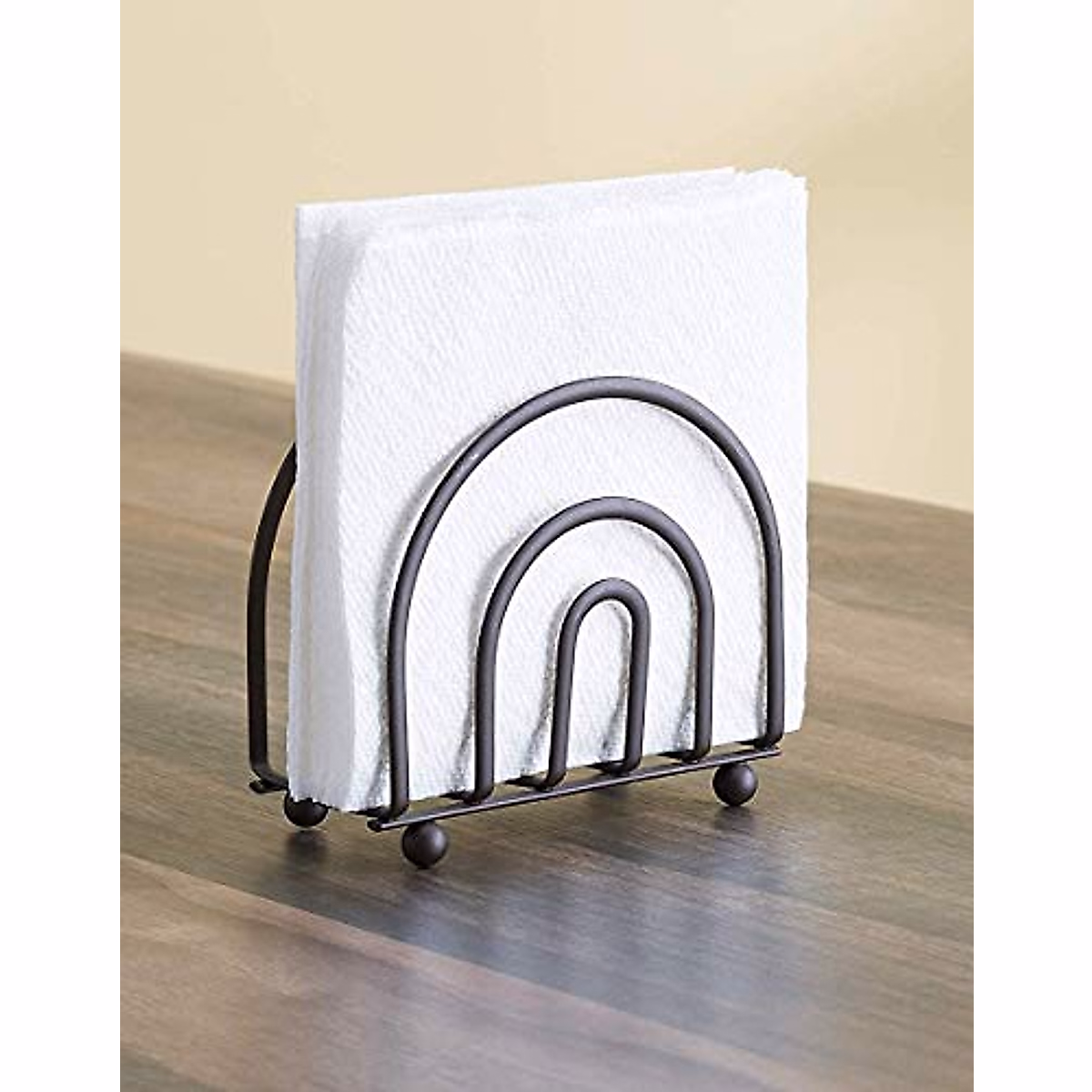Self Standing Paper Napkin Holder Bronze Coated Steel Finish For Kitchen Countertops Dining Tables