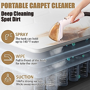 IZS Carpet Cleaner Pro, Spot Cleaner For Carpet/Couch & Upholstery, 14kpa Powerful Suction Carpet Shampooer With Deep Cleaning, 68 Oz Capacity Spot Remover Cleaner For Car, Pet Stains, Furniture, M610