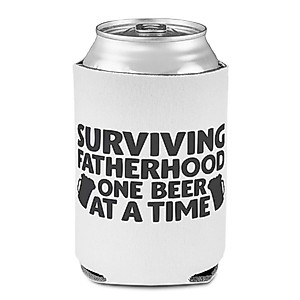 Sleeves for Cans Drink Cooler Surviving Fatherhood 1 Beer at A Time Dad Scuba Foam Party Cover