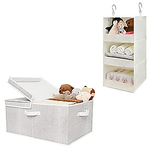 GRANNY SAYS Bundle of 1-Pack Extra Large Rectangle Storage Bins & 1-Pack Hanging Closet Organizer