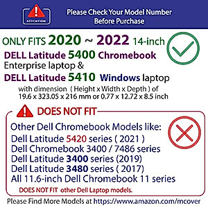 mCover Case for 2020~2022 14" Dell Latitude 5400 Chromebook Enterprise & Latitude 5410 Windows Notebook Computer Only (NOT Fitting Any Other Dell Models) - Purple