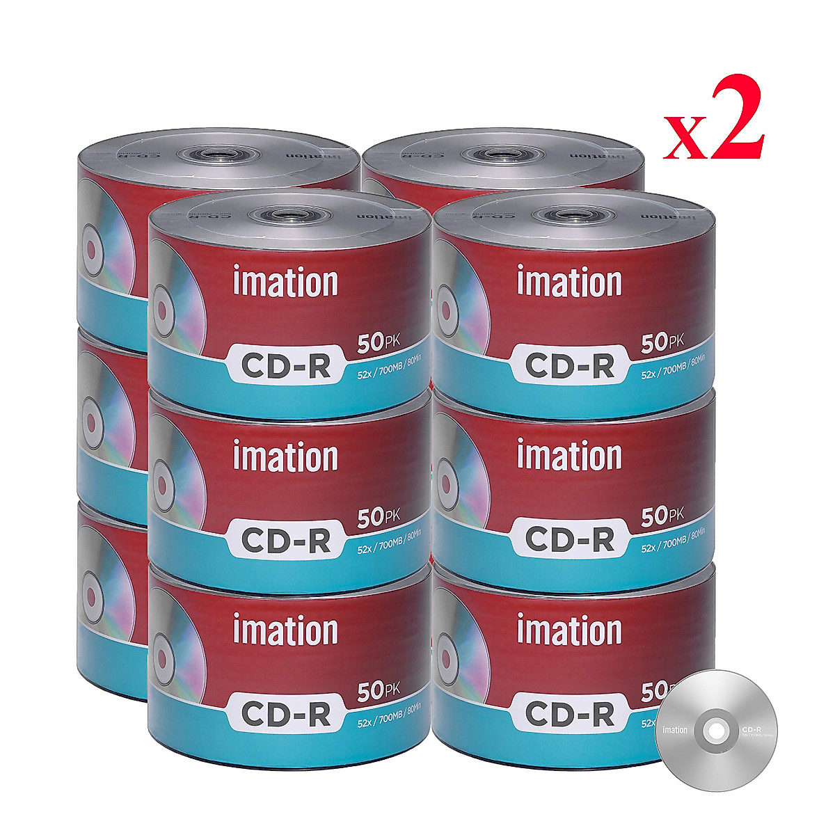 1200 Pack Imation CD-R 52X 700MB/80Min Branded Logo Blank Media Recordable Data Disc