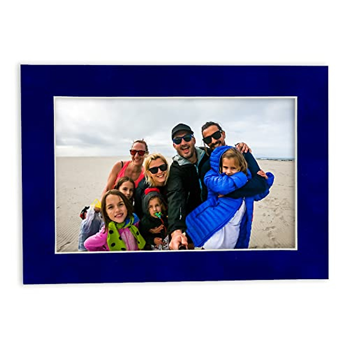 8x10 Frame Mat for 5x7 Photo - Royal Blue Suede Picture Matboard for Frames Measuring 8 x 10 Inches - Bevel Cut Matte to Display Art Measuring 5 x 7 Inches - Acid Free ONE MAT