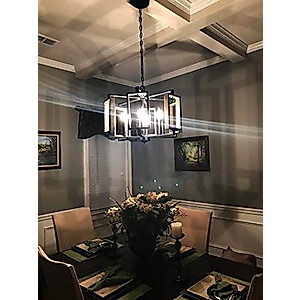 Home Decorators Collection 6-Light Aged Bronze Pendant with Wood Accents