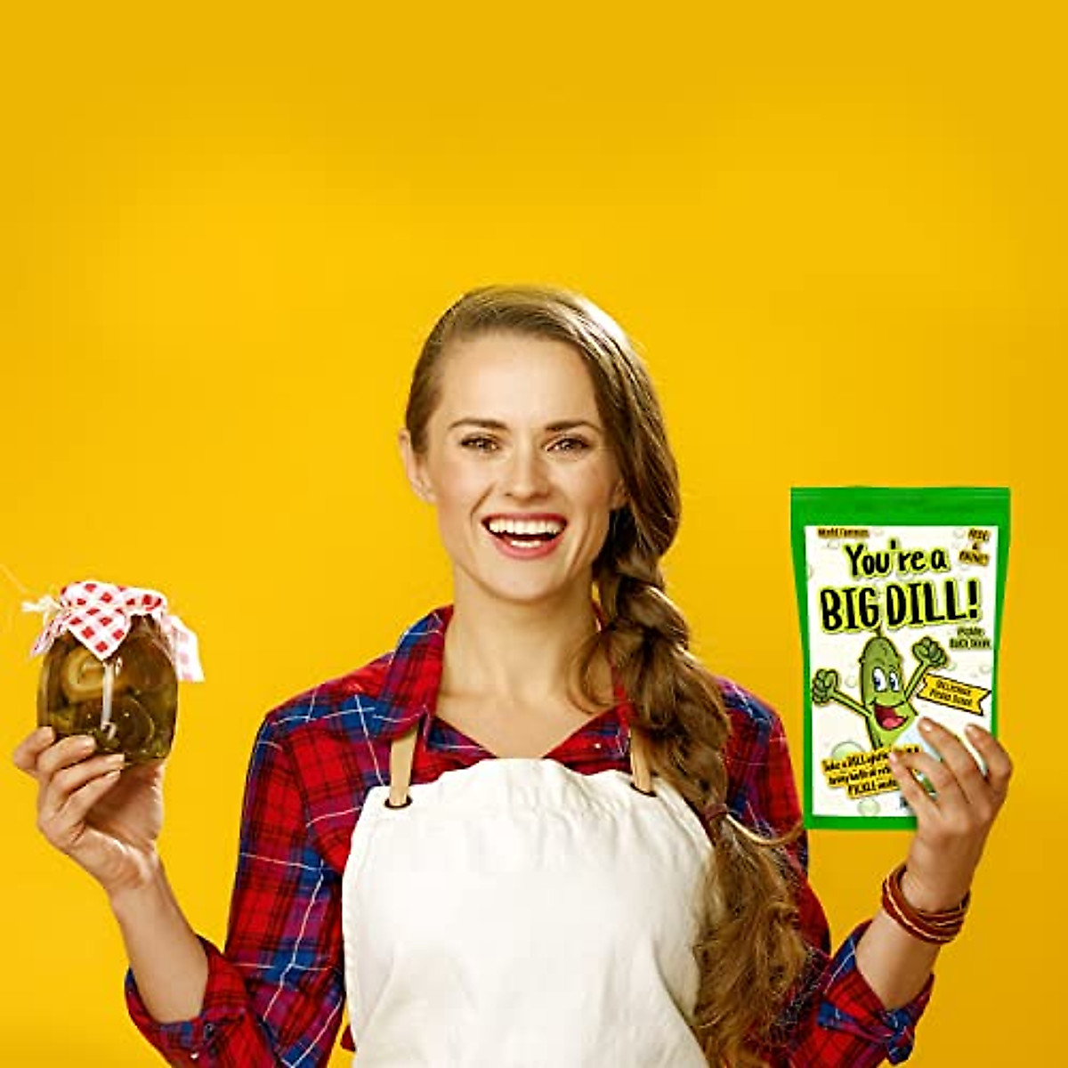 Big Dill Pickle Bath Soak - Fresh Dill Pickle Scent Bath Salts for Kids - Weird Spa Gift for Pickle Lovers, Funny Christmas Stocking Stuffers, Unisex Grab Bags, Easter Gift Baskets