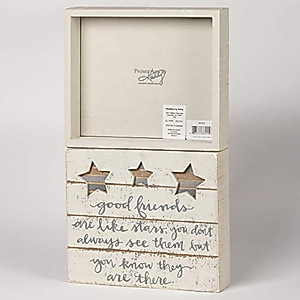 Primitives by Kathy Good Friends Are Like Stars Hand-Lettered Home Décor Sign, 8" x 7"