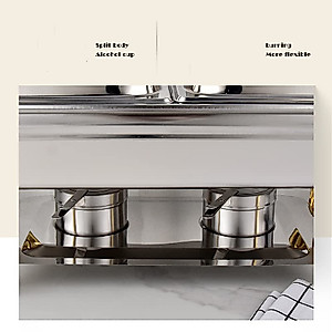 HONHPD 9 Quart Chafing Dish Buffet Set, Stainless Steel Chafing Dishes Silver Rectangular Catering Chafer Warmer with Food Tray Lid and Fuel Holder for Wedding Party Banquet Catering Events