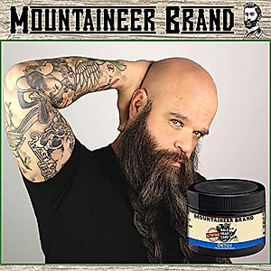 Mountaineer Brand Bald Head Care Detox Mask for Men | All Natural Exfoliator & Moisturizer with Bentonite Clay & Charcoal | Step 5 Head, Face, Skin Cleansing Mask for Soft Fresh Skin | Unscented 4oz