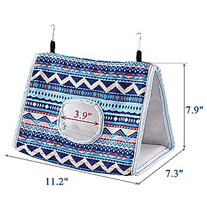 Filhome Bird Nest Snuggle Hut, Parrot House Bed Bird Hanging Hammock Tent Toy