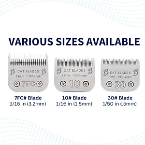 Bucchelli Detachable A Series 10 Cat Clippers Blade Cut Length 1.5mm Japanese Carbonized Steel Cat Grooming Supplies | Cat Grooming Blade Compatible A5 Series Clippers for Cat (10 Cat)