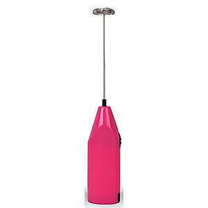 Powerful Mini Hand Mixer Milk Frother Hand Wand Blender Whisk for Coffee, Mini Foamer Perfect for Cappuccino, Frappe, Matcha, Hot Chocolate Coffee or Latte (Pink)