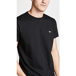 Lacoste mens Short Sleeve Crew Neck Pima Cotton Jersey T-shirt T Shirt, Black, XX-Large US