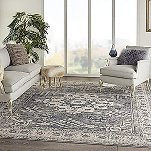Nourison Concerto Vintage Grey/Ivory 8'10" x 11'10" Area -Rug, Easy -Cleaning, Non Shedding, Bed Room, Living Room, Dining Room, Kitchen (9x12)
