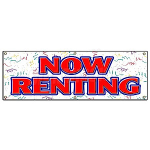 72" Now Renting Banner Sign for Lease Rent Office Retail Space Apartment Home House