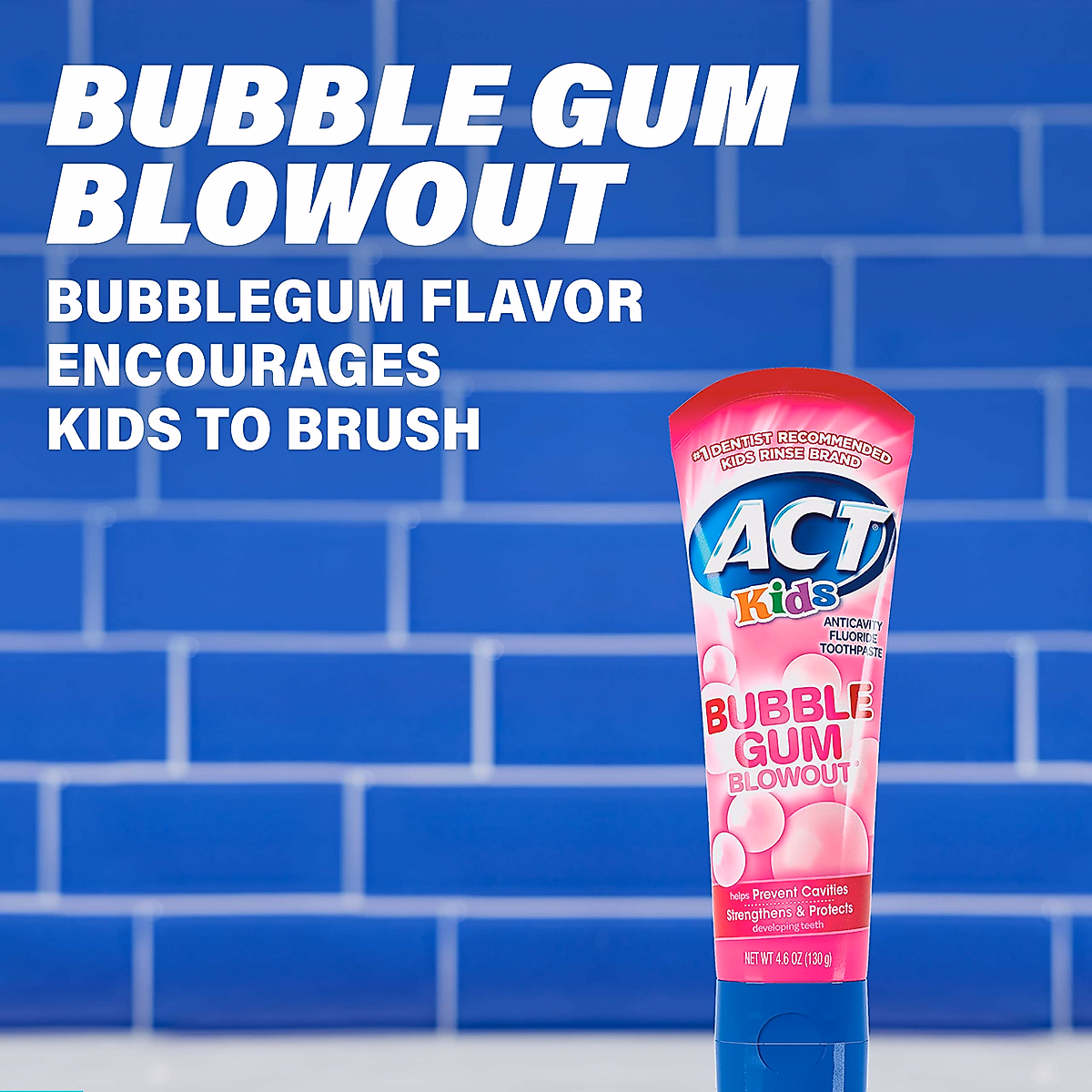 ACT Kids Anticavity Fluoride Toothpaste 4.6 oz. Bubble Gum Blowout