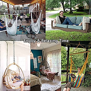 weiatas Hammock Chair Hanging Hardware Kit with Chain and Spring, Heavy Duty Porch Swing Hanger, 360 Swivel Ceiling Hooks for Punching Bag,Gym (Screw)