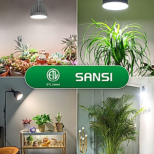SANSI 32W Grow Light Bulbs for Indoor Plants, 350W Equivalent Full Spectrum LED Grow Light Bulb High PPFD with Optical Lens, Plant Bulbs with Ceramic Tech. Energy Saving for Seeds and Greens