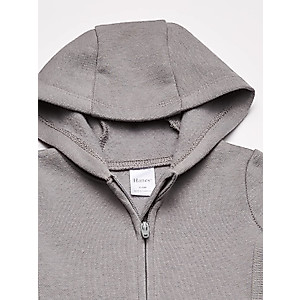 Hanes, Zippin Soft 4-way Stretch Fleece Hoodie, Babies and Toddlers, CHARCOAL, 0-6 Months