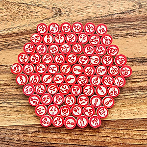 SEETOOOGAMES Vintage Wooden Bingo Game Set-120 Bingo Number Cards and 75 Chess