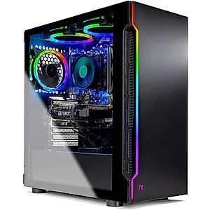 SkyTech Shadow 3.0 Gaming Computer PC Desktop - Ryzen 5 3600 6-Core 3.6GHz, GTX 1660 Super 6G, 500GB SSD, 16GB DDR4 3200, AC WiFi, Windows 11 Home 64-bit, Black