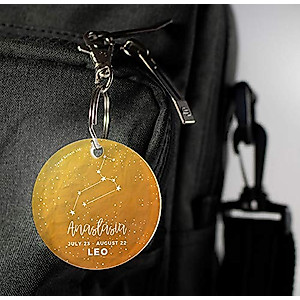 Trend Setters Ltd. – Leo Zodiac - Personalized –Acrylic Keychain – Fused Image Birthday Gift Stocking Stuffer