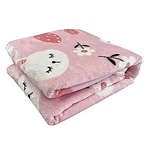 Serafina Home Easter Spring Velvet Fleece Throw Blanket: Spring Bunnies Enjoy Frolicking in The Flowers Fun, Accent for Couch Sofa Chair Bed or Dorm (Spring Bunnies)
