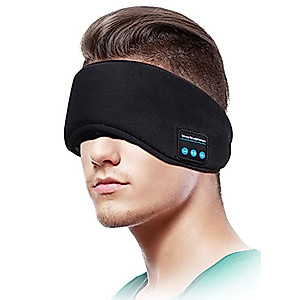 Sleep Headphones Sleep Mask Headphones, Wireless Eye Mask, Adjustable&Washable Music Travel Sleeping Headset with Built-in Speakers Microphone Hands-Free for Air Travel,Siesta and Sleeping