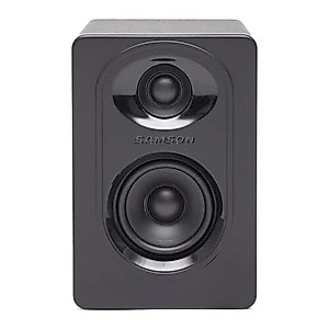 Samson SAM30 3-Inch Powered Studio Monitors Pair Featuring Polypropylene Woofer and 3/4-inch Silk-Dome Tweeter in MDF with Textured Vinyl Covering (Black)