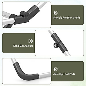 Tangkula Folding Clothes Drying Rack, Lightweight Aluminum Laundry Drying Rack w/Adjustable Wings, 20 Drying Rails, Space-Saving Laundry Hanger for Indoor & Outdoor Use, No Assembly, Silver