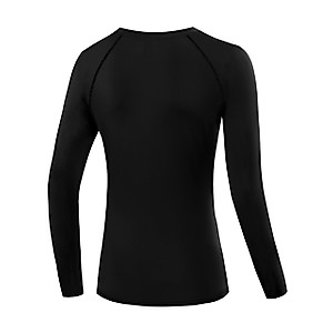 NELEUS Women's 3 Pack Compression Workout Shirt,8021,Black,M,Tag L