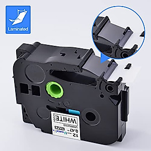 SuperInk 10 Pack Compatible for Brother TZ TZe231 TZe-231 TZ-231 Black on White Laminated Label Tape for PT-D210 PT-H100 PTD400AD PT-P700 PTD600 PT-1230PC P-touch Label Maker 12mm (1/2'')x 8m (26.2ft)